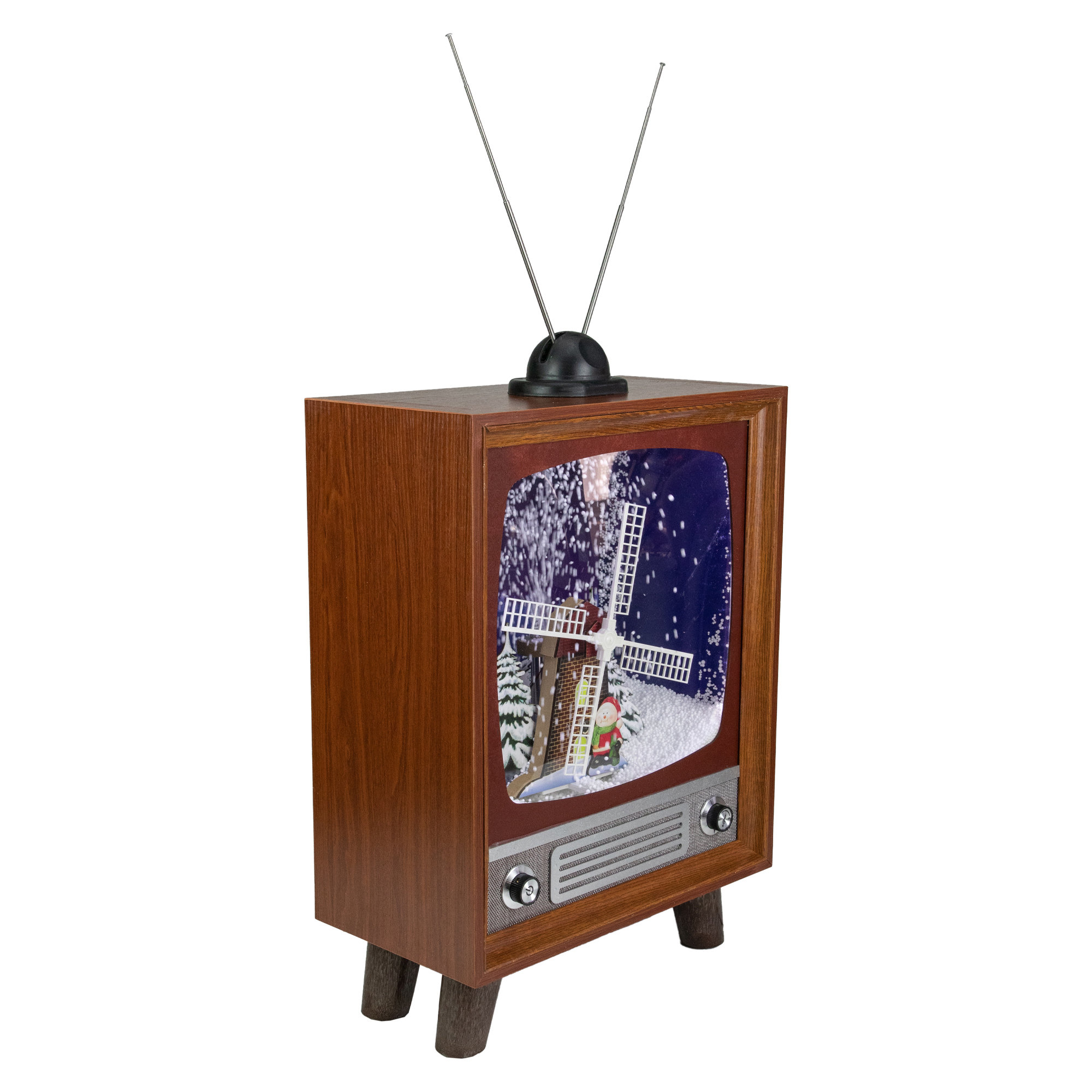 Northlight Seasonal 21" LED Lighted Musical Snowing Windmill TV Set ...