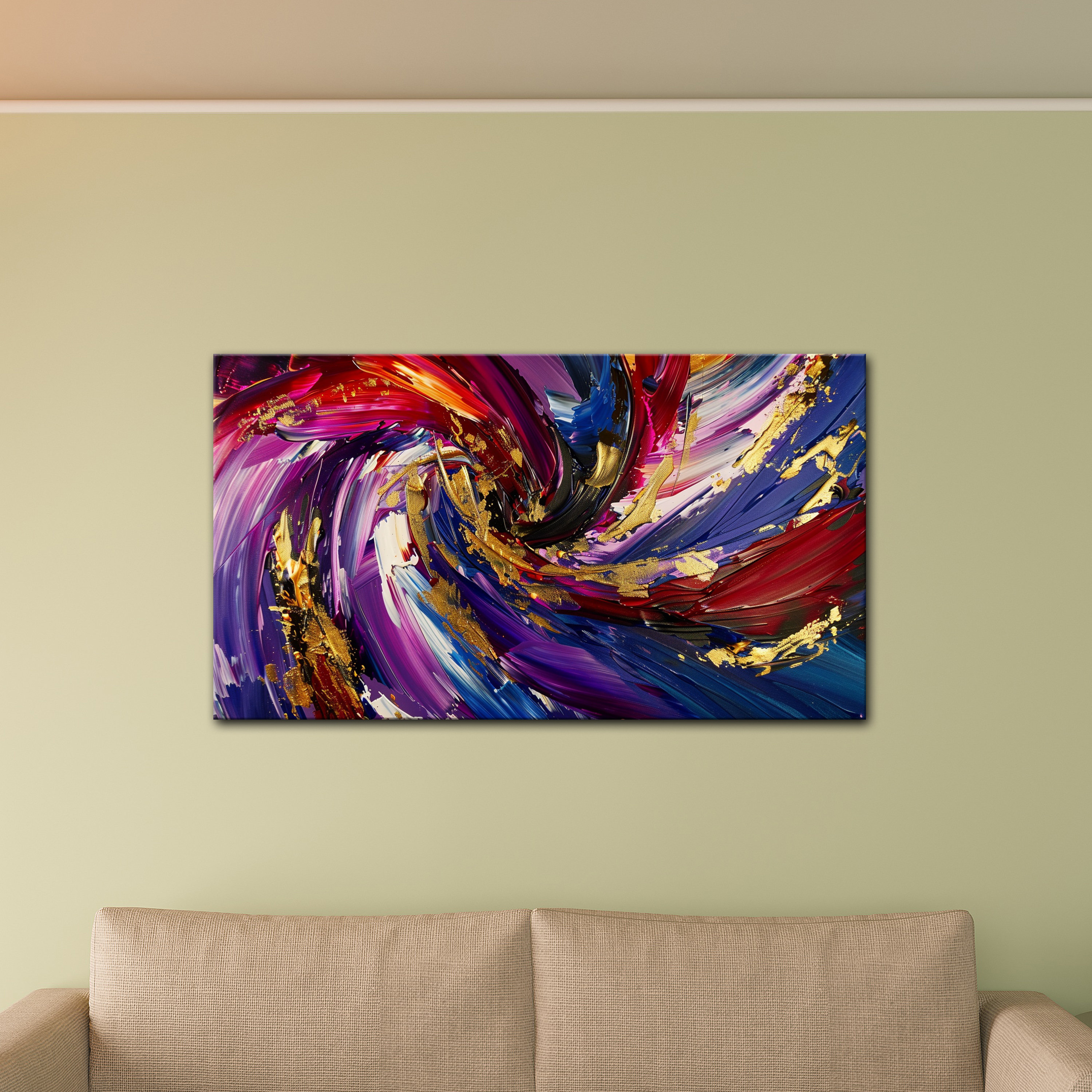 Wrought Studio™ Symphony of Energy: Dazzling Gilt Swirls by Genie's ...