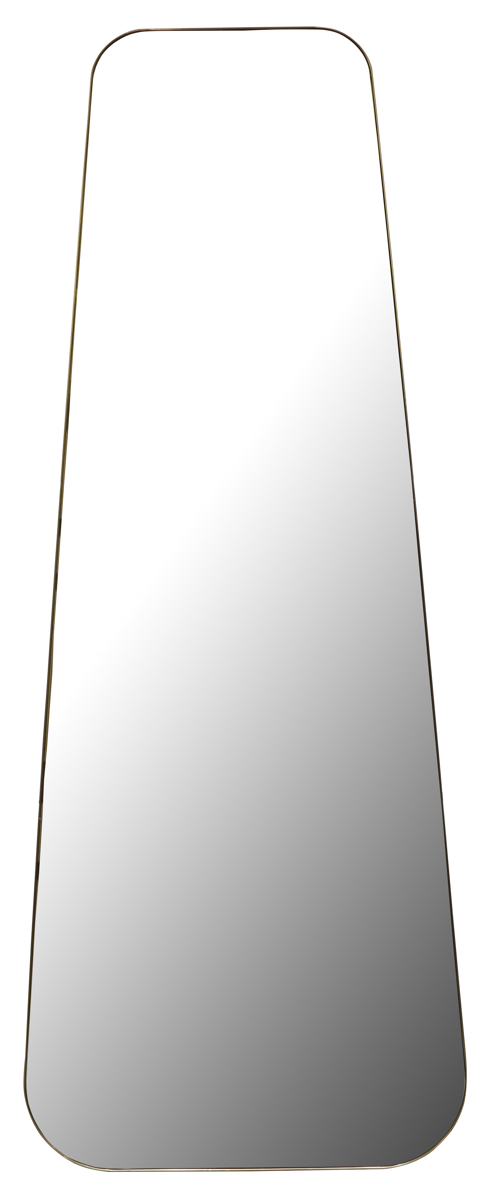 Everly Quinn 26x64 Modern Full Length Rounded Corner Mirror in Gold ...