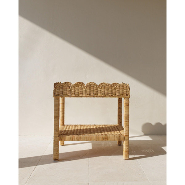 Zaara's Market Scallop Rattan Side Table | Wayfair
