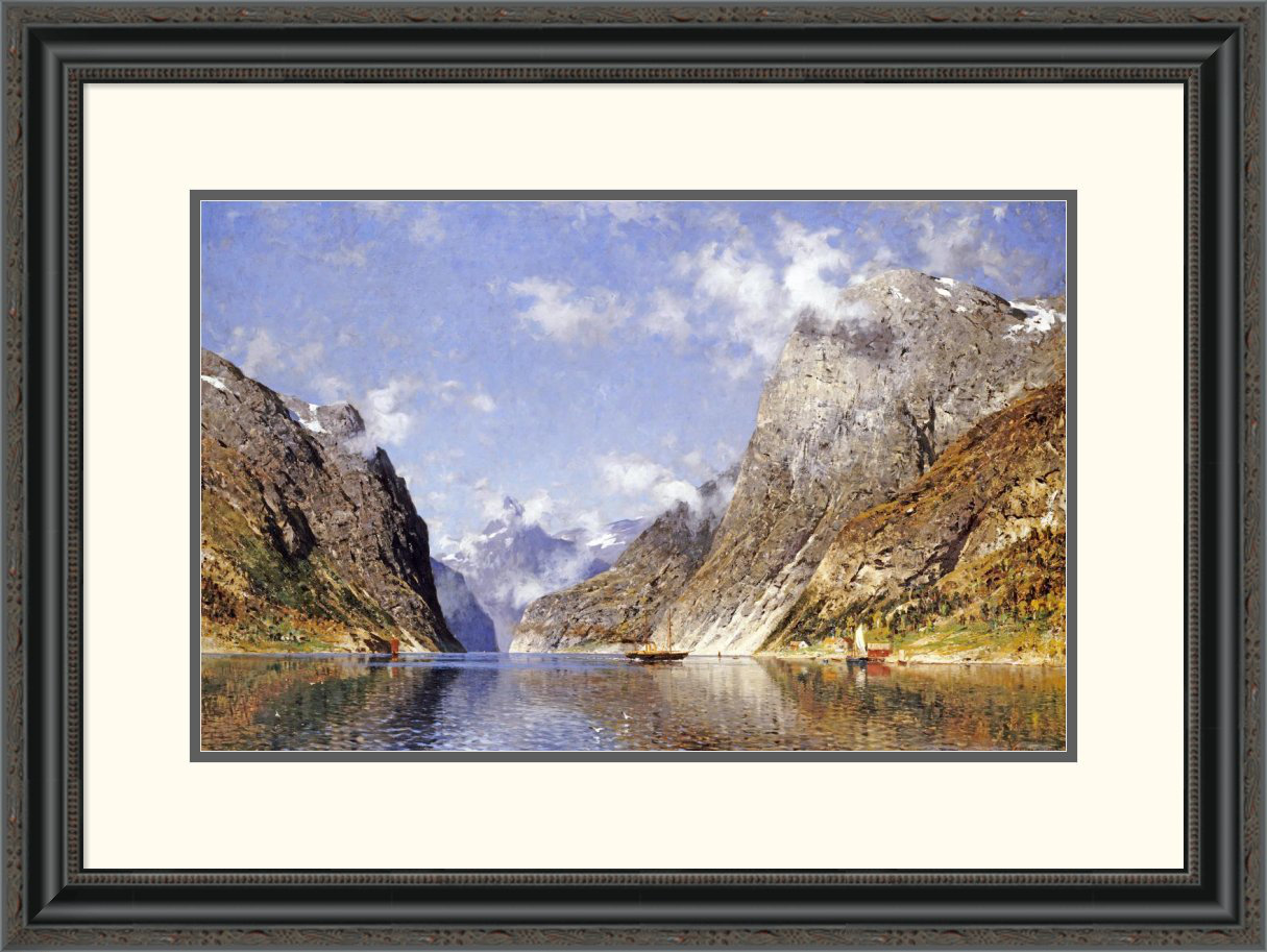 Global Gallery 'A Norwegian Fjord' by Adelsteen Normann Framed Painting ...