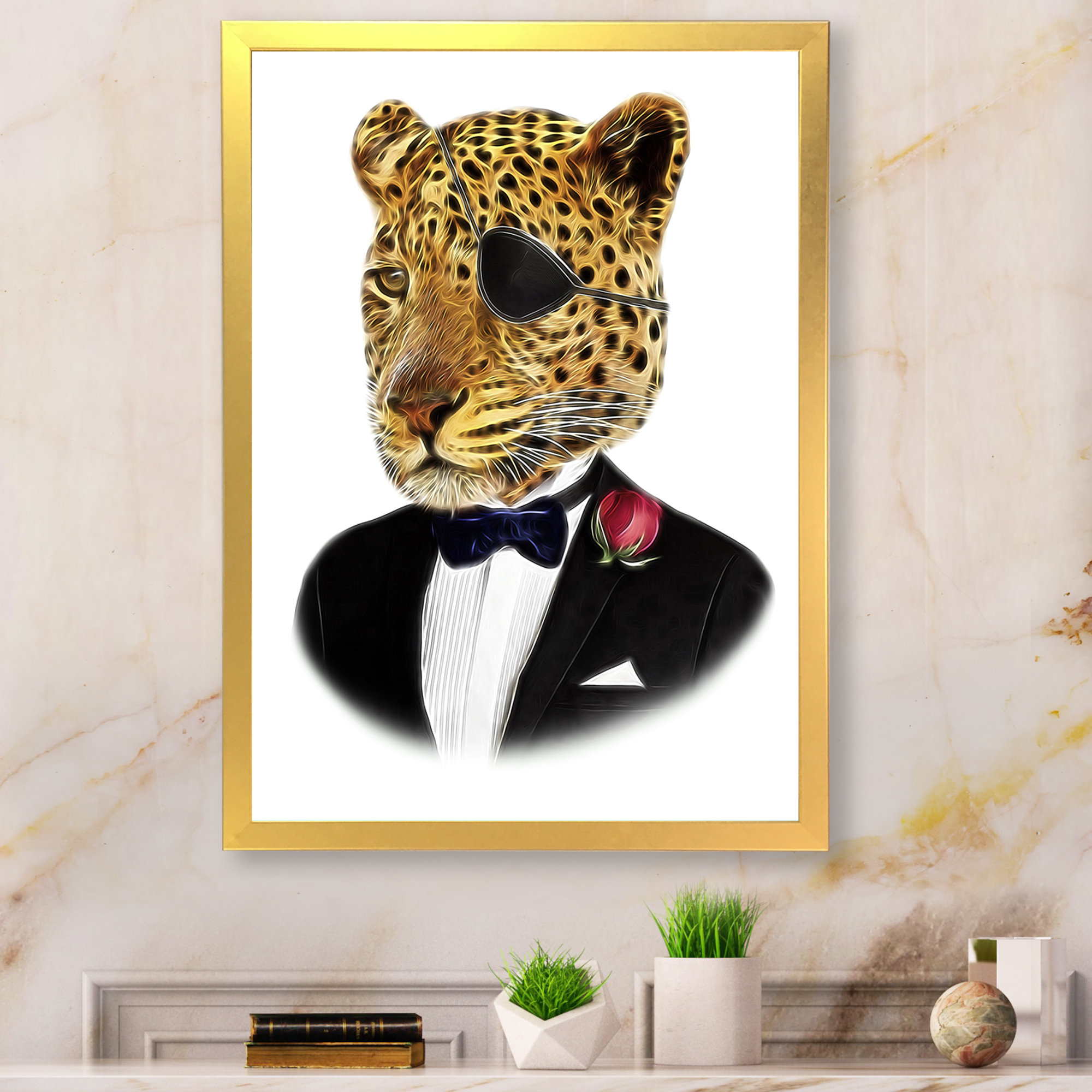 Trinx Hipster Stylish Leopard Head - Picture Frame Print on Canvas ...