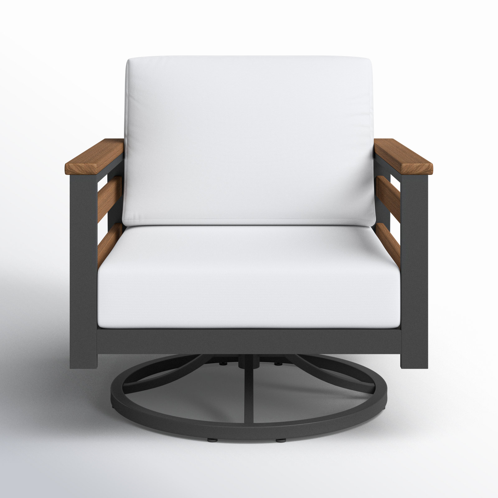 Birch Lane™ Townsend Metal Outdoor Swivel Rocking Chair with Sunbrella ...