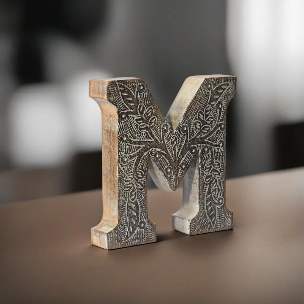 Bungalow Rose Alala Handmade Eco-Friendly "M" Alphabet Letter Block ...