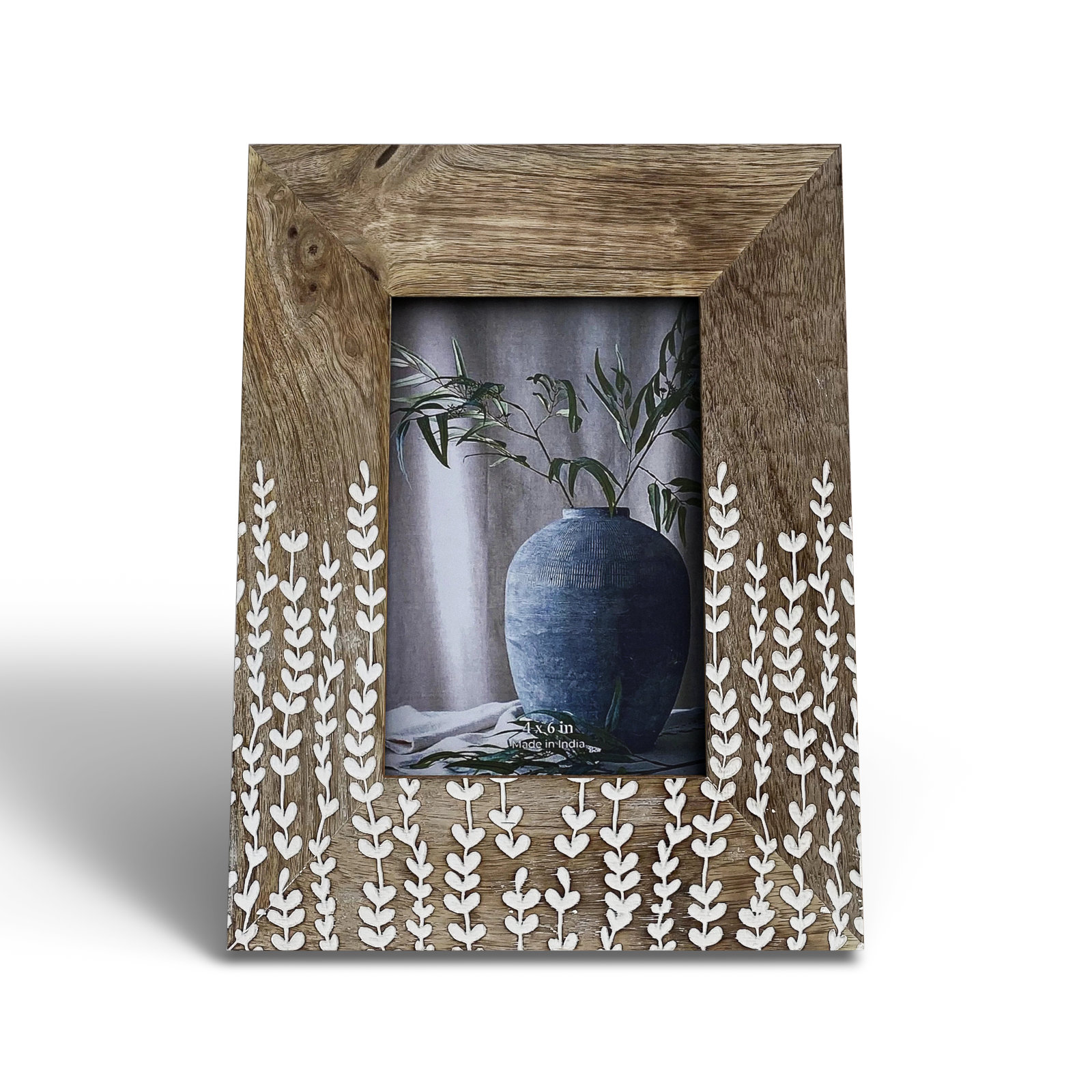 Birch Lane™ Natural Wood Vines Neutral Rectangle Photo Frame | Wayfair