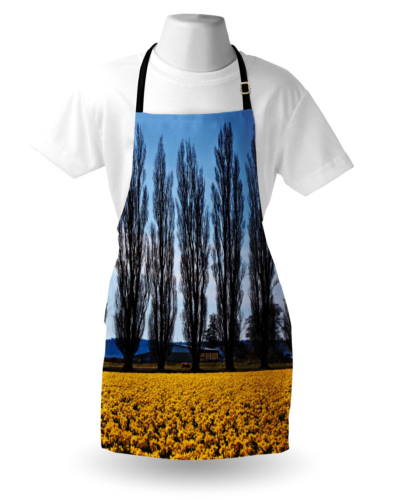 East Urban Home Landscape Apron Unisex, Daffodil Field Farming, Adult ...