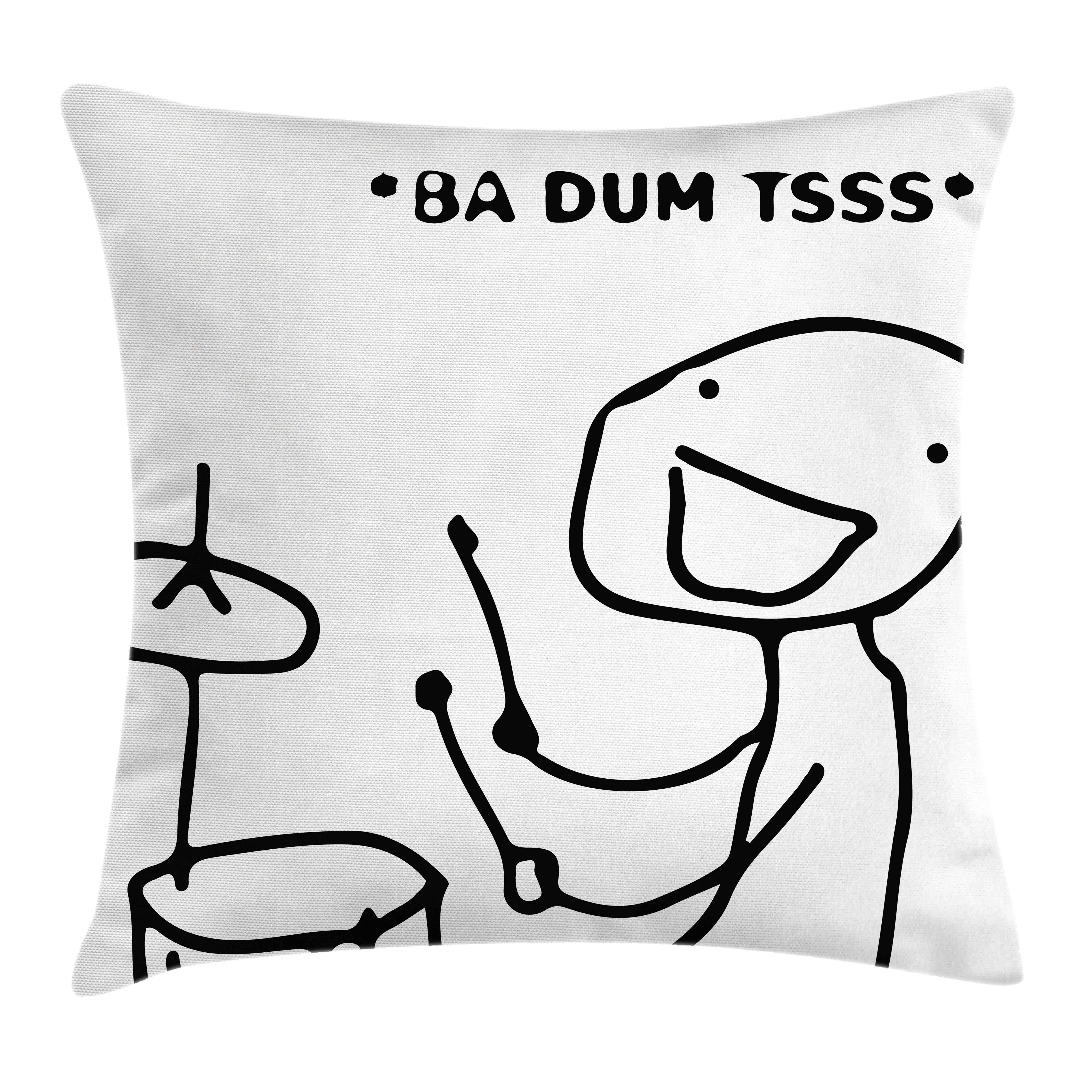Ambesonne Humor Throw Pillow Case Badumts Drum Meme Comics Square ...