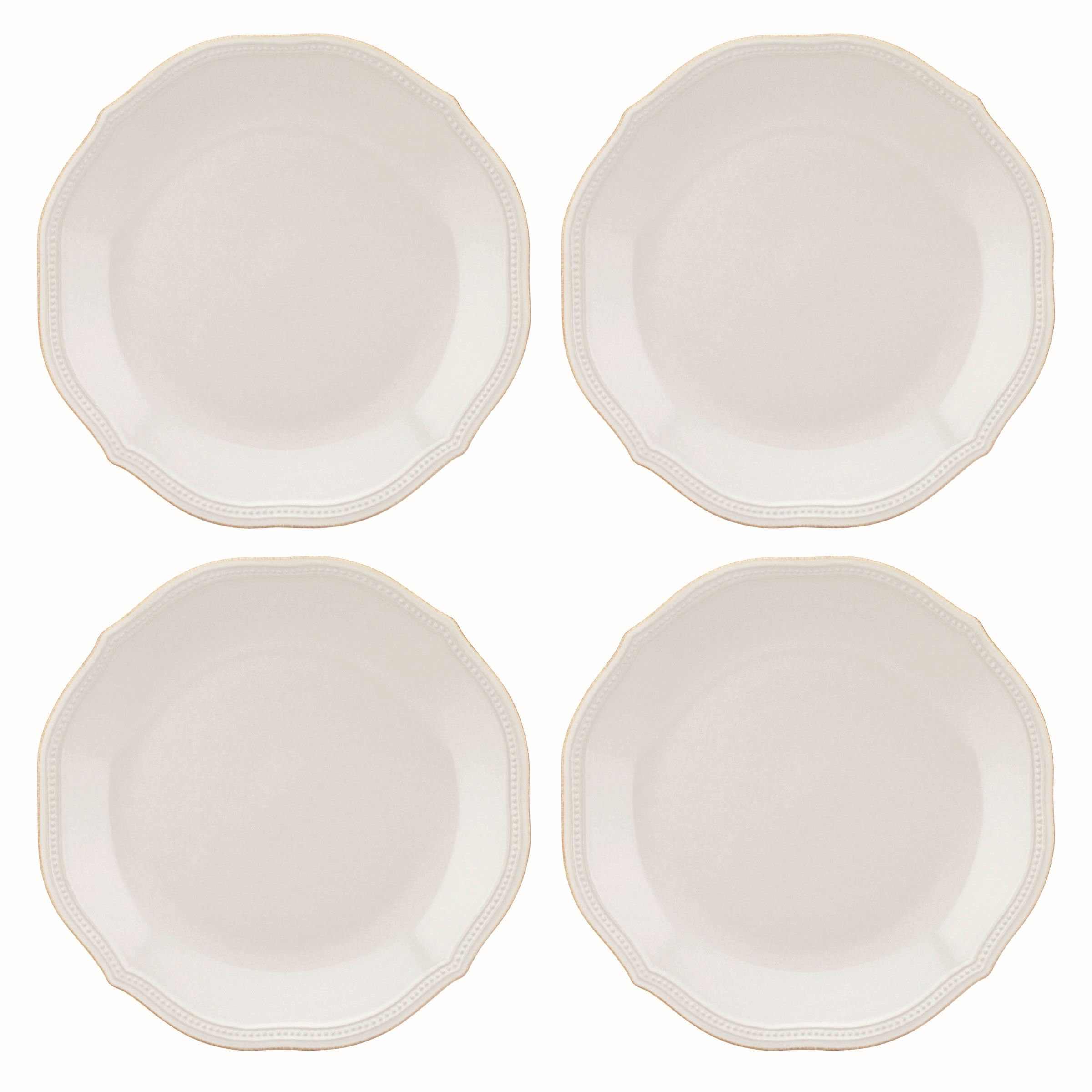 Lenox French Perle Bead White Bead Dinner Plates, Set of 4 | Wayfair
