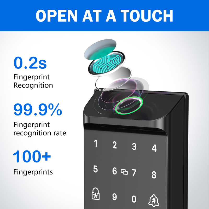 ARMIJU Smart Lock Keyless Entry with Fingerprint and App Control | Wayfair