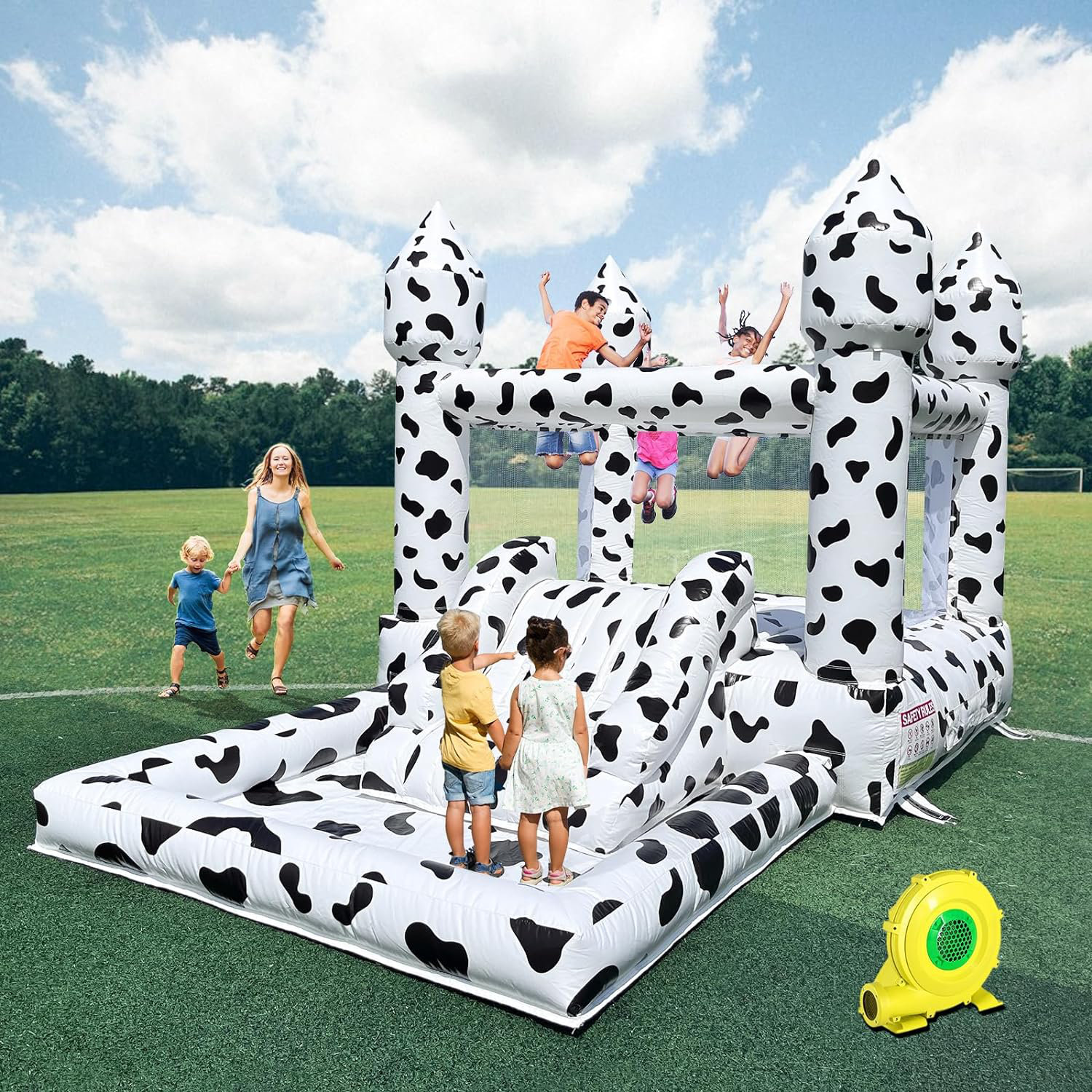 Connsann 13' x 8' PVC Bounce House with Slide and Ball Pit and Air ...