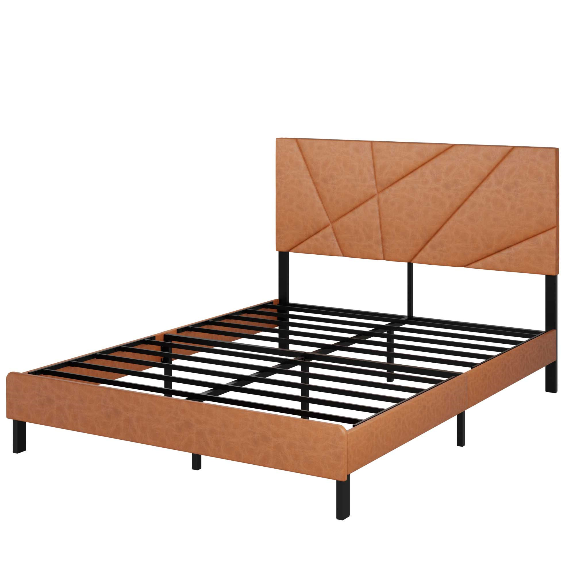 Wrought Studio™ Metal Bed Frame, Square Platform Bed With Under-Bed ...
