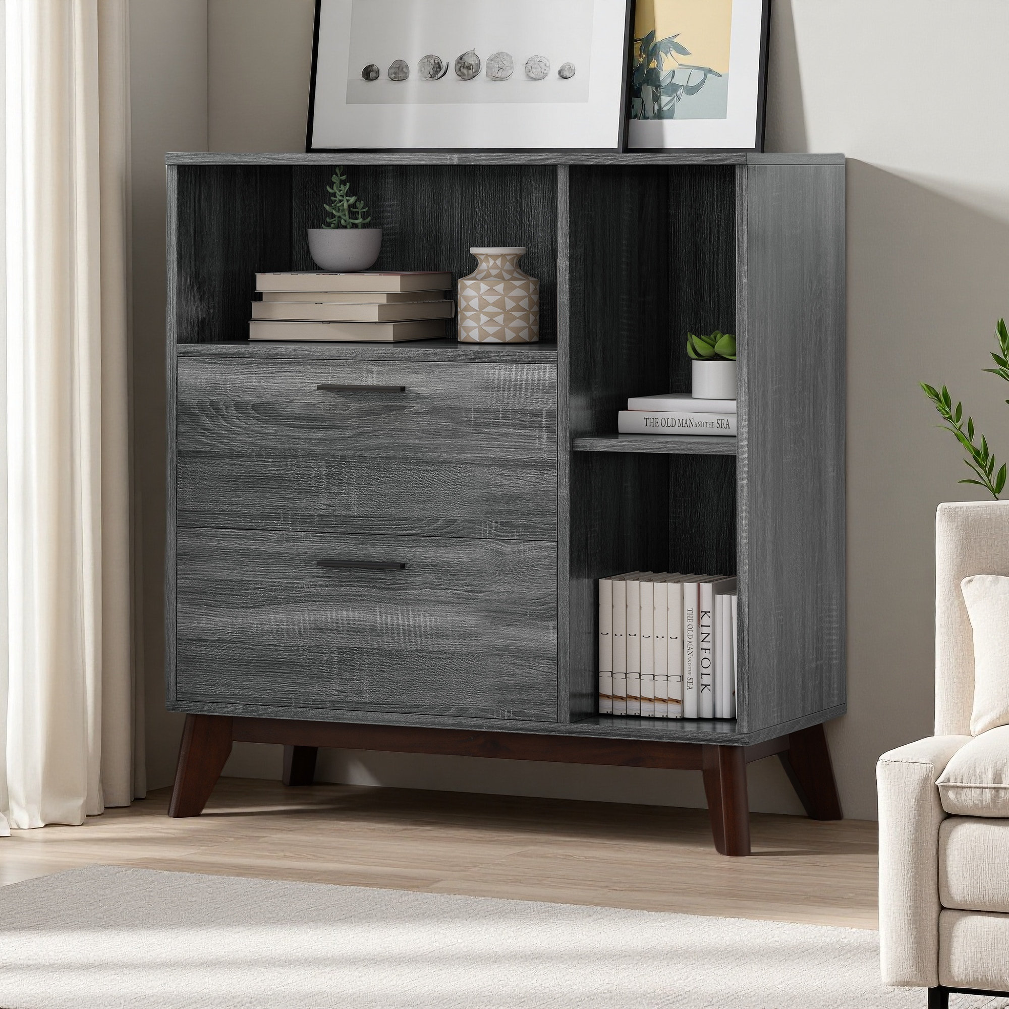 FAR AND NEAR MID-CENTURY MODERN CABINET | Wayfair