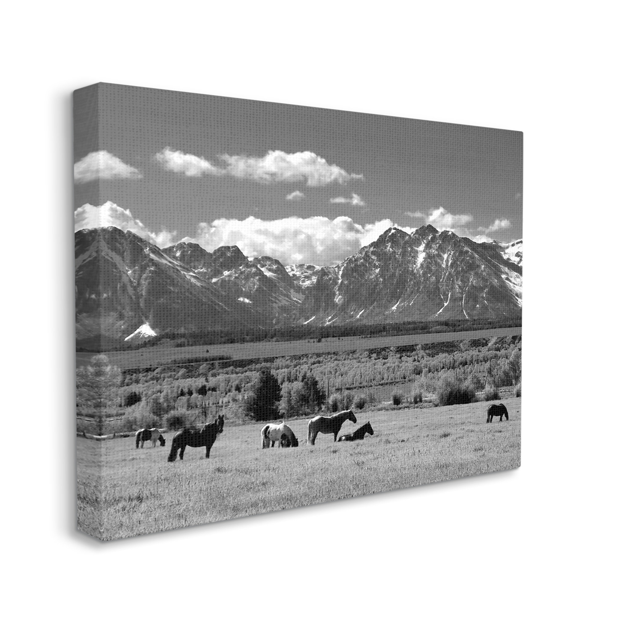 Union Rustic Horses Grazing Countryside Canvas Wall Art Design By Steve ...
