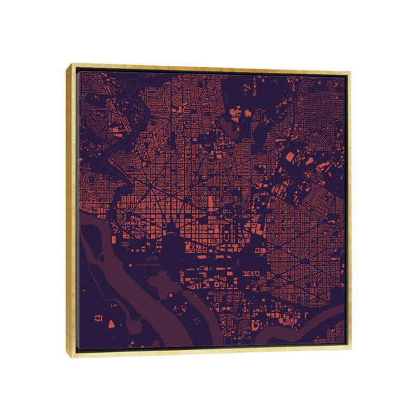 Bless international Washington D.C. Urban Map (Purple Night) by ...