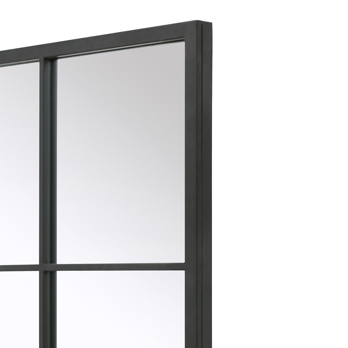 Latitude Run® Decorative Large Rectangle Metal Window Pane Wall Mirror ...