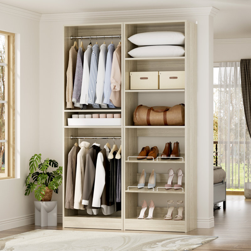 Latitude Run® Closet System with Shoe Racks & Hanging Rods | Wayfair