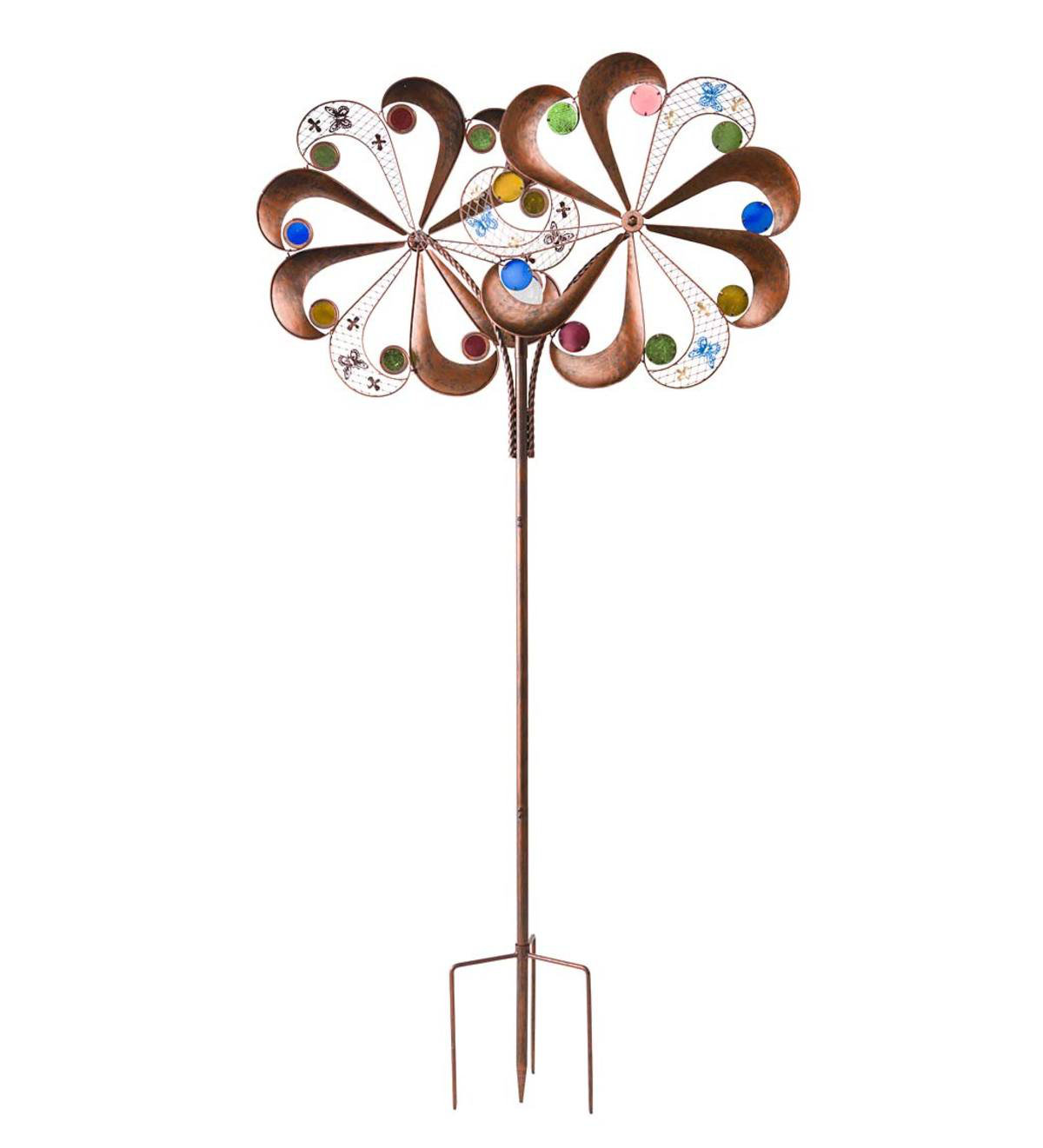 Wind & Weather Color-Changing Solar Crackle-Glass Double Spinner ...