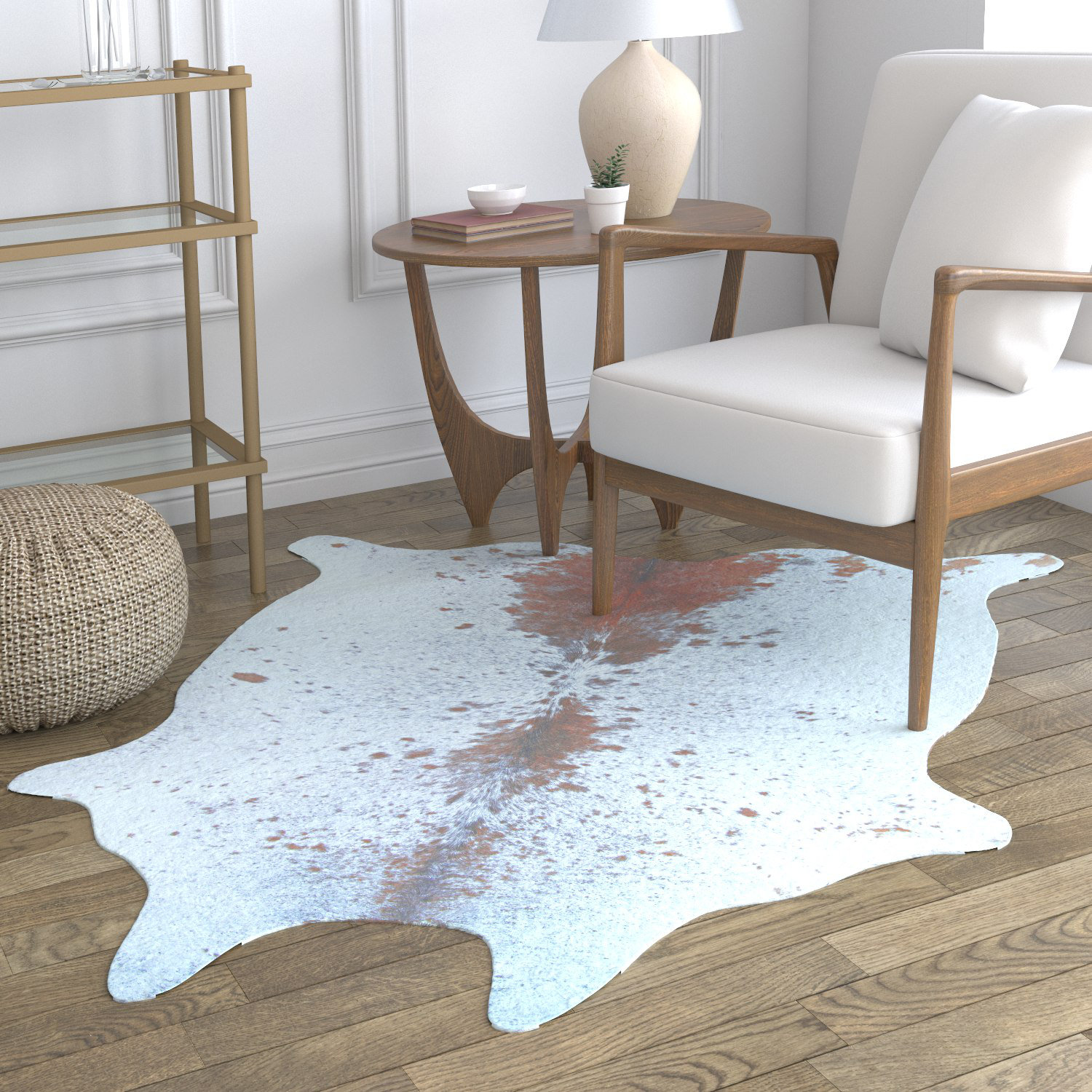 Union Rustic Richburg Machine Made Power Loom White/Brown Area Rug ...