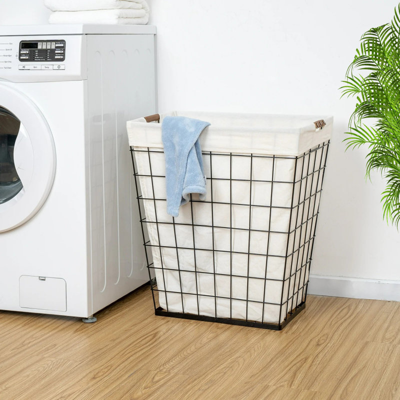 Rosalind Wheeler 75L Rectangular Steel Wire Laundry Hamper with ...