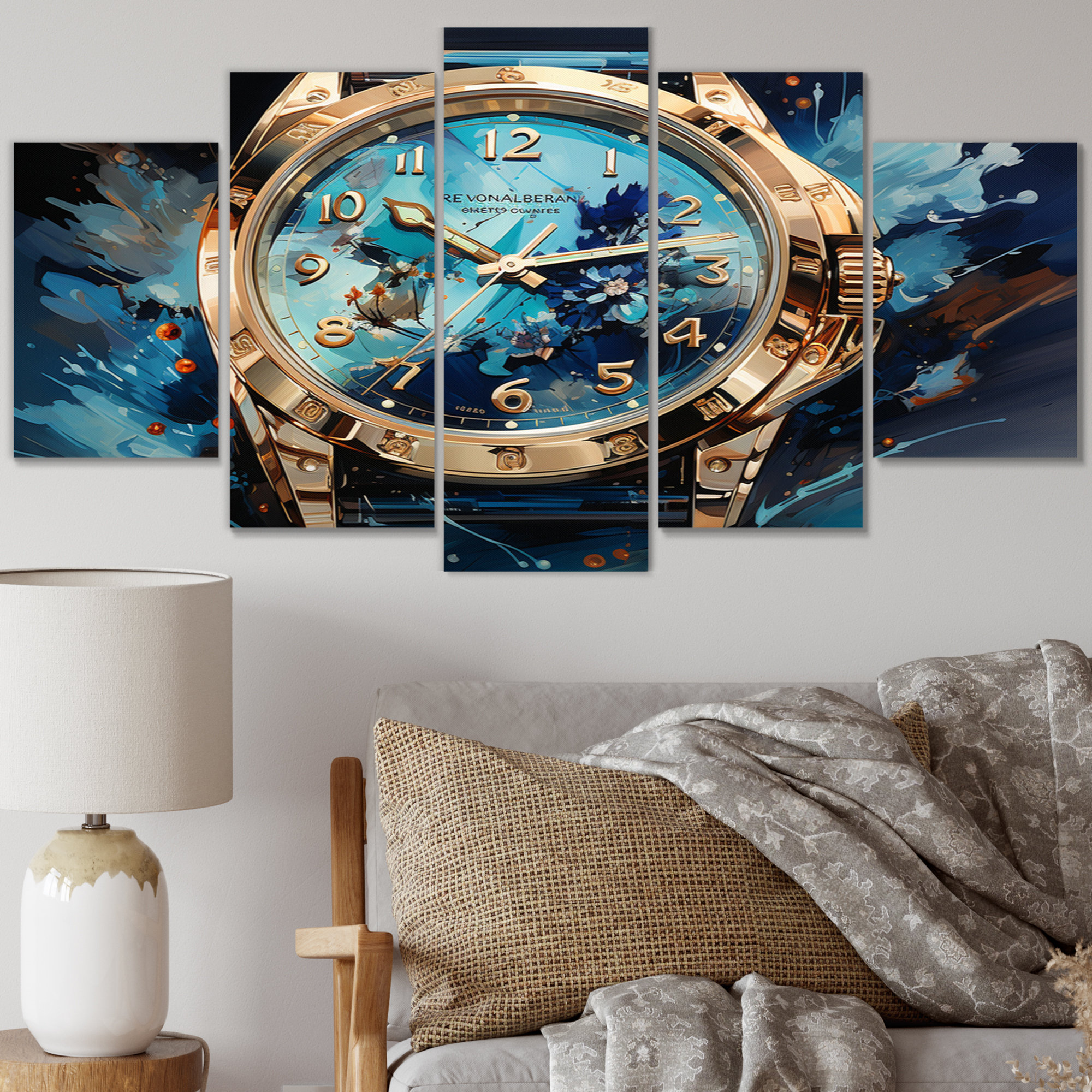 Ivy Bronx Blue Luxury Watch Sapphire Timekeeper II - Fashion Wall Art ...