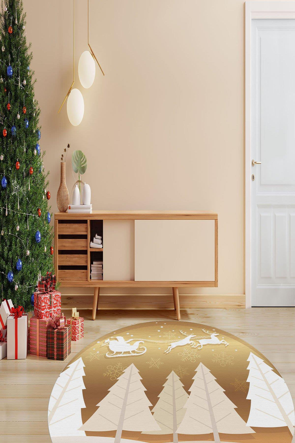 The Holiday Aisle® Round Jolana Area Rug with Non-Slip Backing | Wayfair