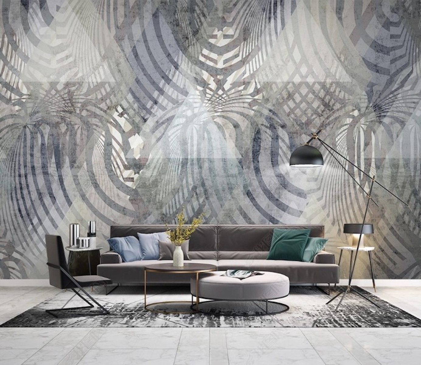 Bay Isle Home™ Abstract Sea Landspace Circle Background Scandinavian ...
