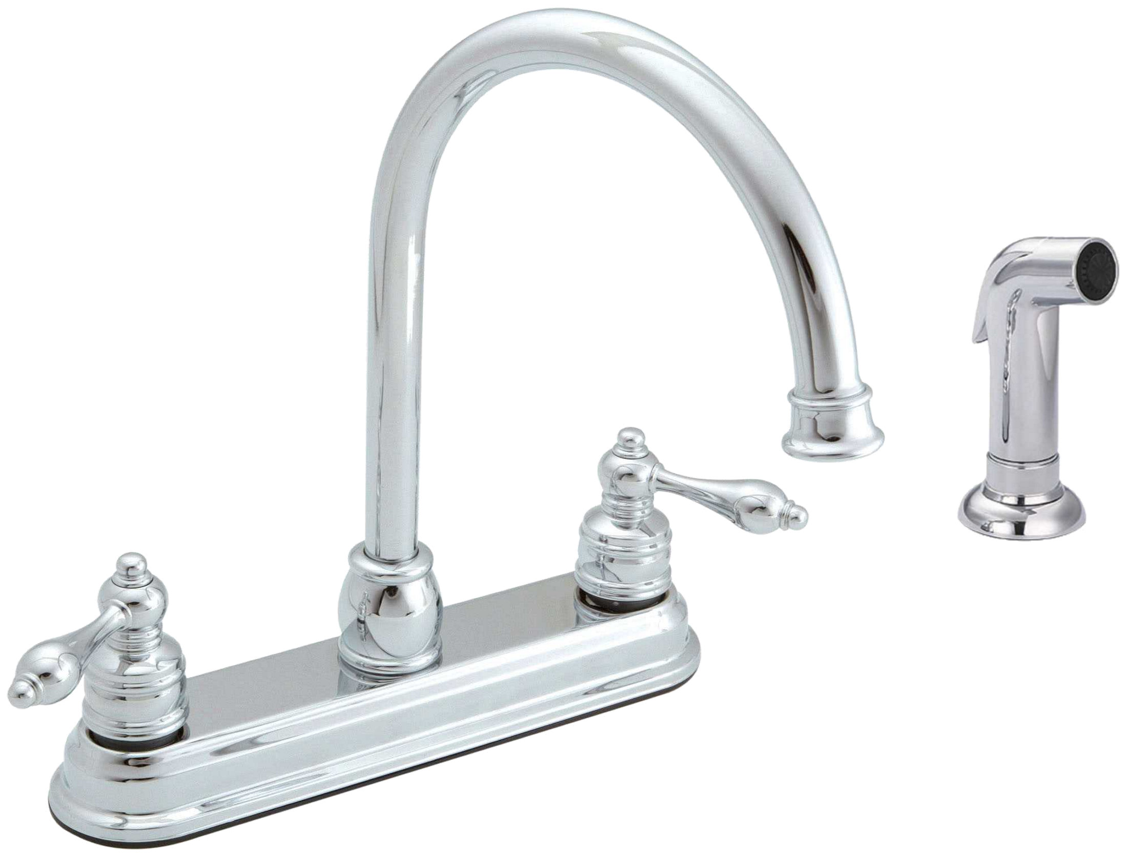 Banner Faucets Castille Double Handle Kitchen Faucet with Side Spray ...