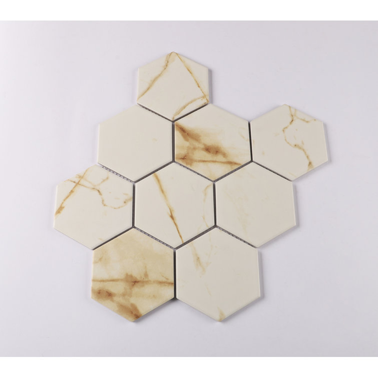 WS Tiles Perfection 4“ x 4" Porcelain Honeycomb Mosaic Wall & Floor ...