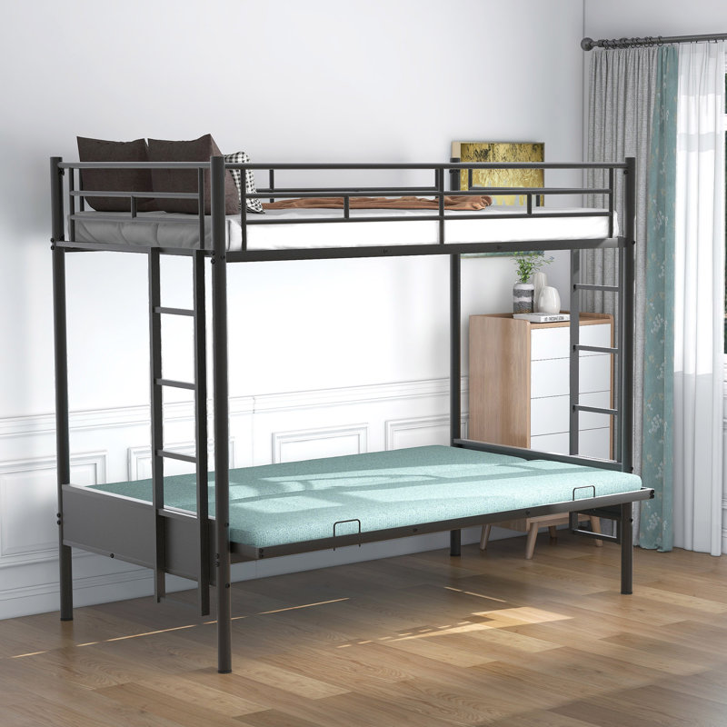 Latitude Run® Twin Over Full Metal Bunk Bed, Multi-Function | Wayfair
