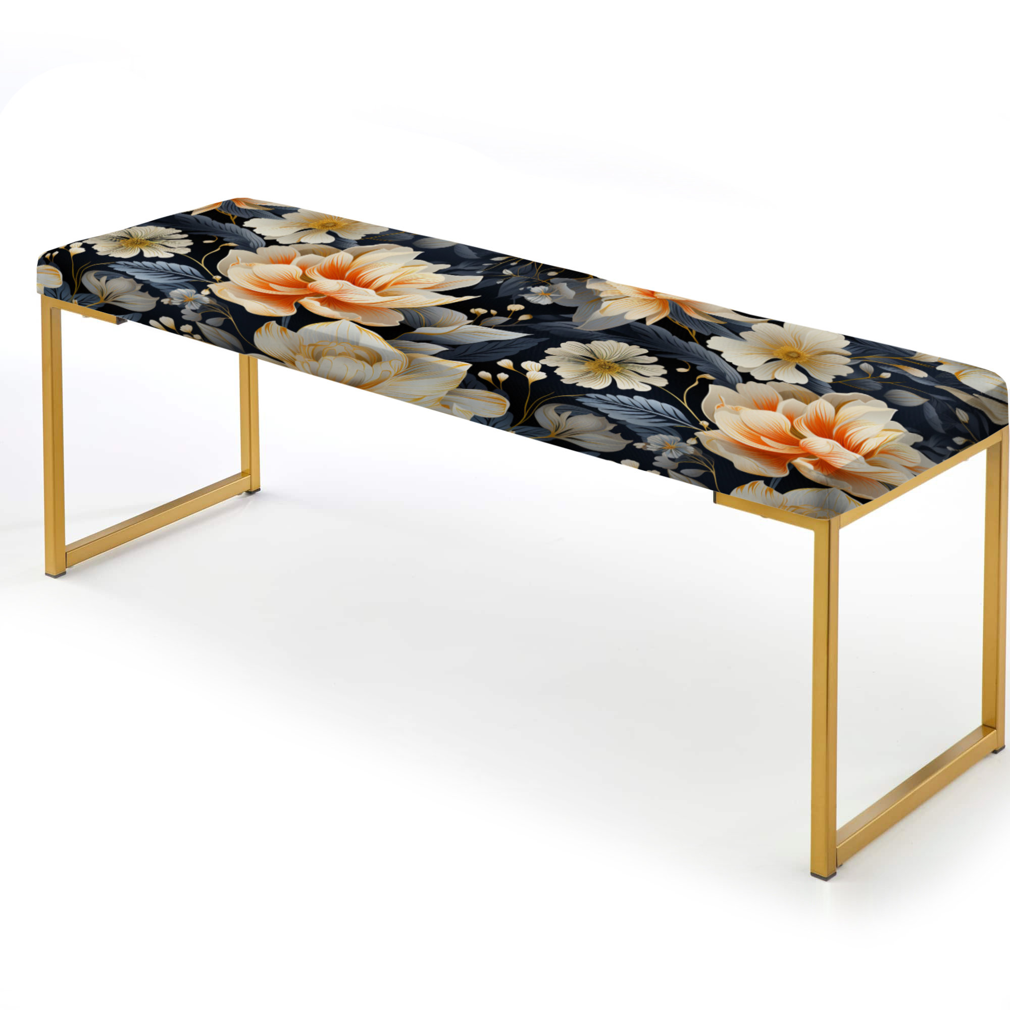 Design Art Peach Ethereal Elegance Floral Blooms - Floral Upholstered ...