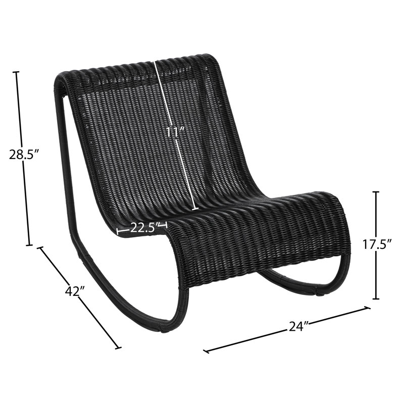 Ivy Bronx Antigua Wicker Outdoor Patio Rocker | Wayfair