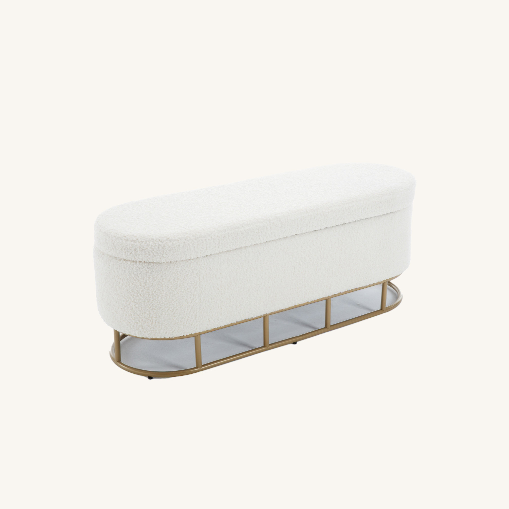 Everly Quinn Oval Storage Bench For Living Room Bedroom End Of Bed ...