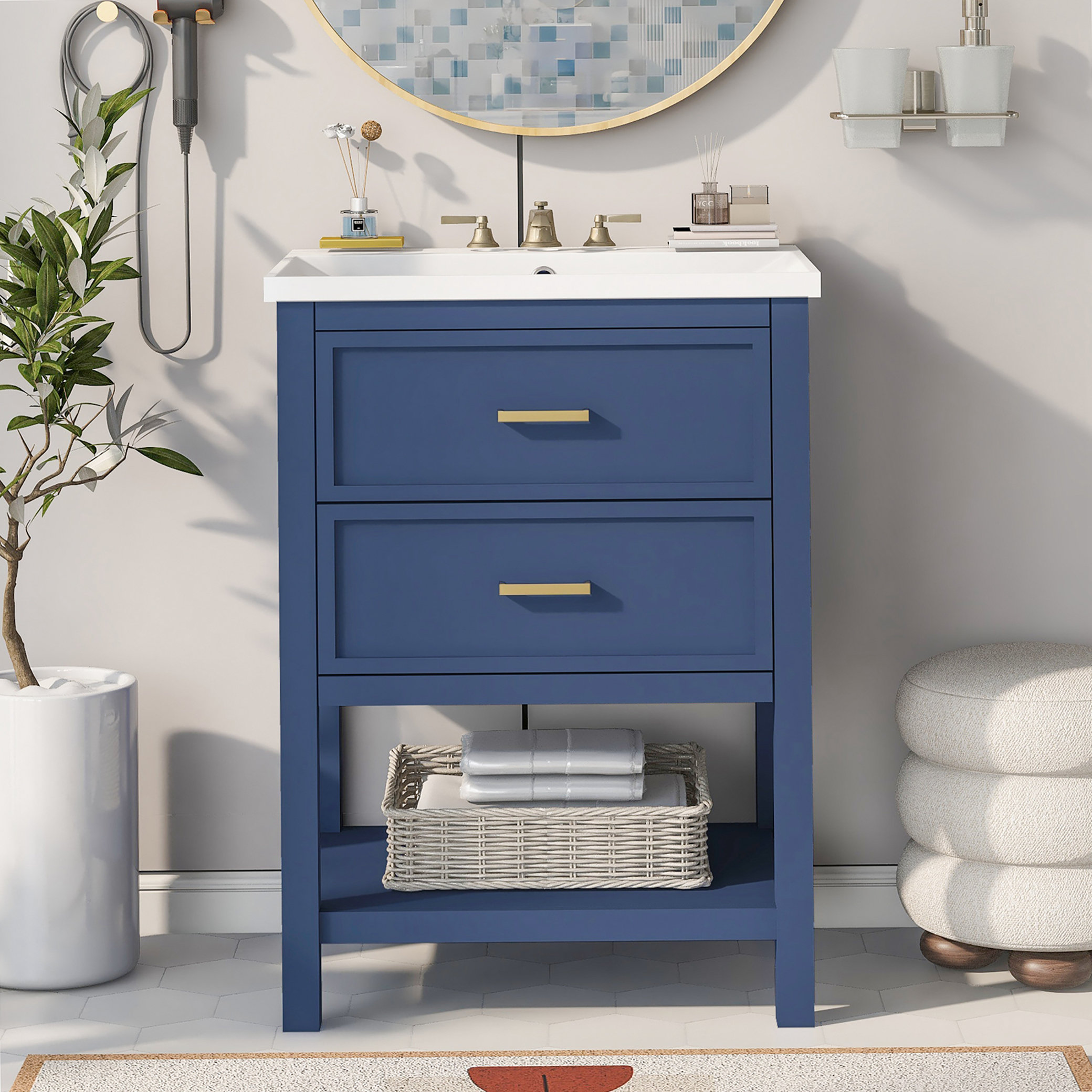 Winston Porter Ginni 24 Free Standing Single Bathroom Vanity With Top