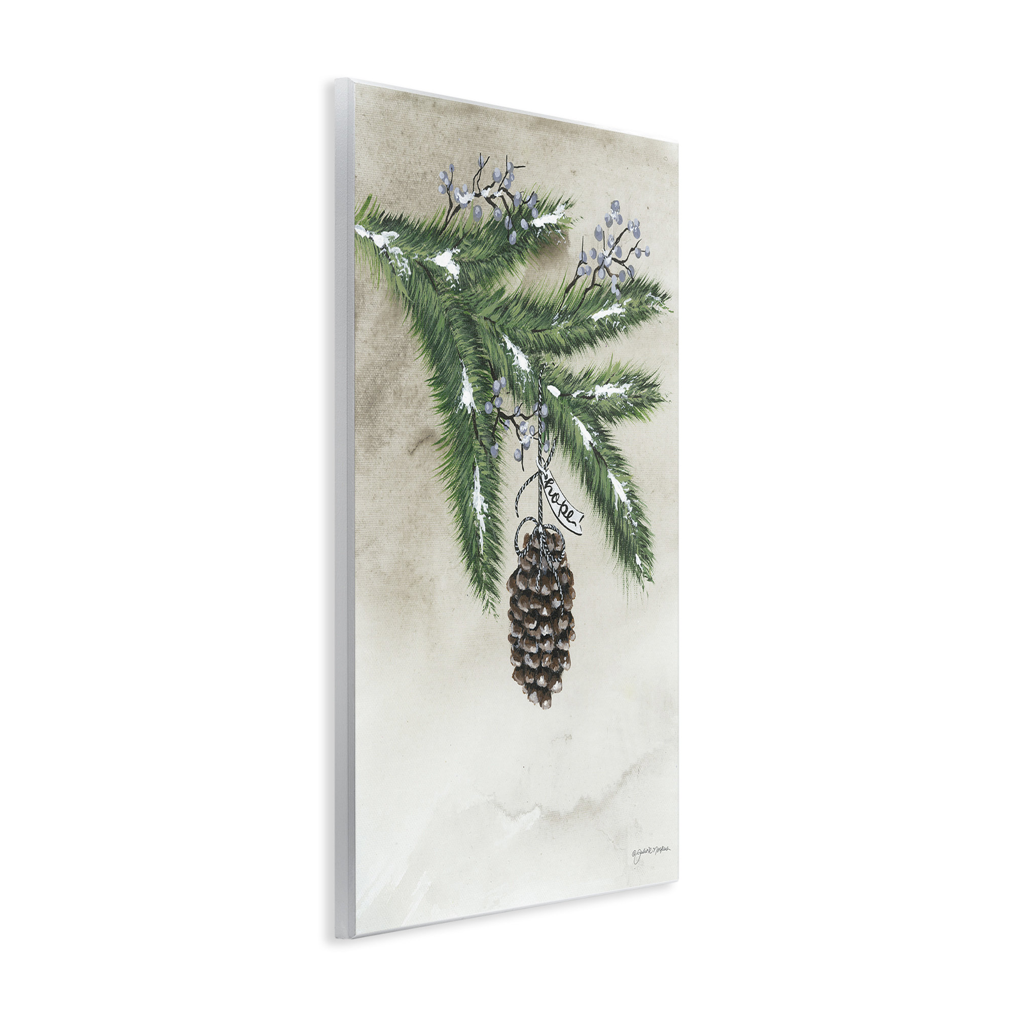 Stupell Industries Dangling Rustic Pine Cone Wall Plaque Art by Julie ...