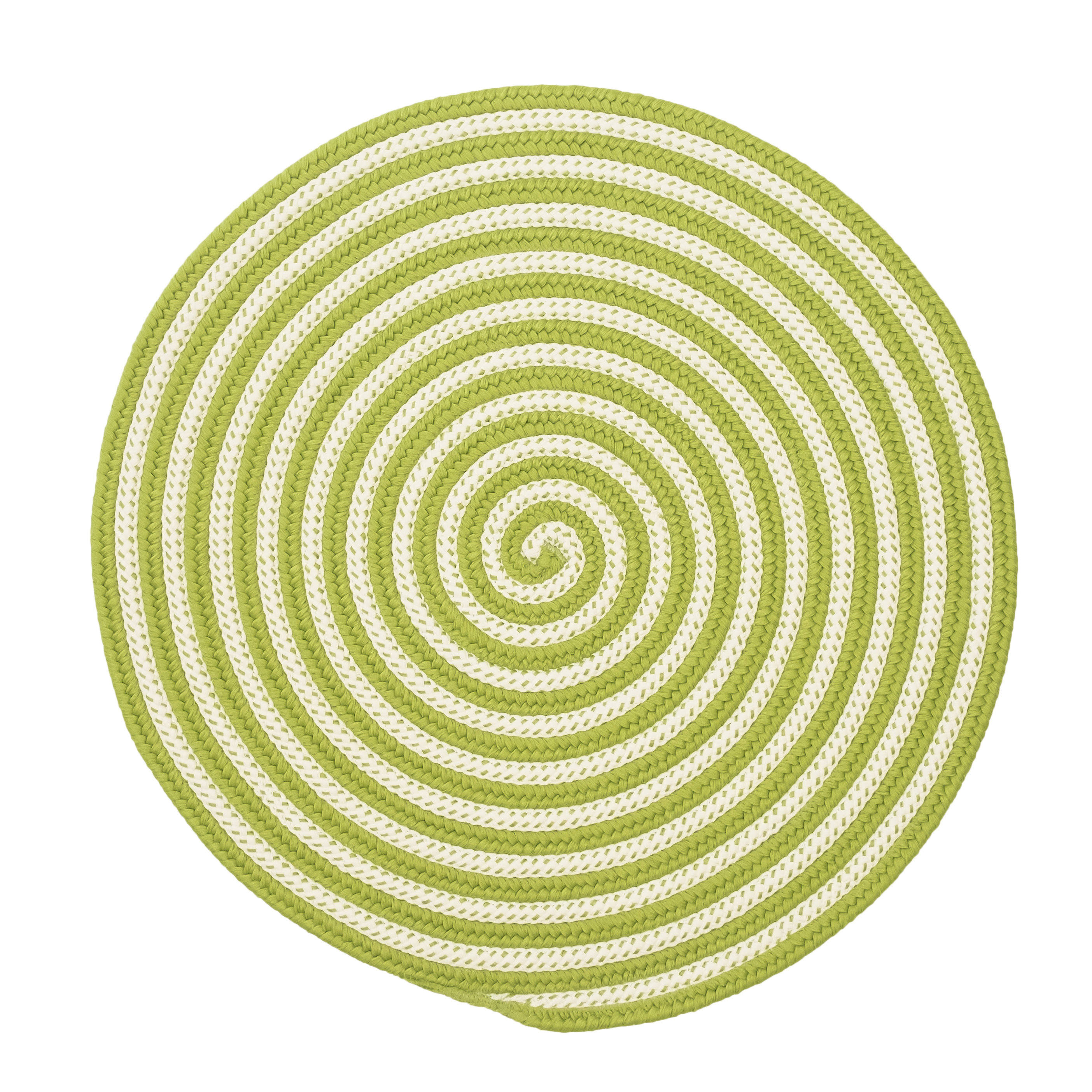 Langley Street® Marlee Candy Cane Round Green Rug | Wayfair
