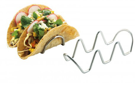 Cal-Mil 2 Compartment Stainless Steel Mini Taco Holder - 4 1/2" X 2 1/2 ...