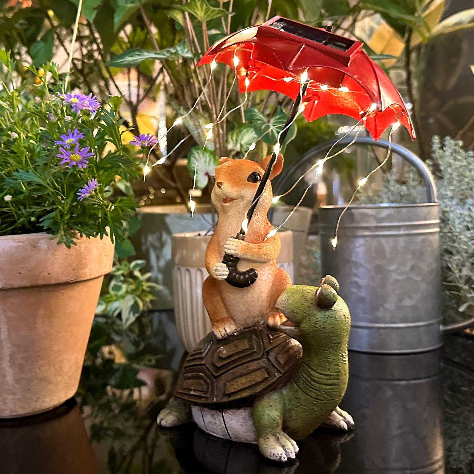 Trinx Solar Garden Statue Outdoor Decoration - Squirrel Standing On ...
