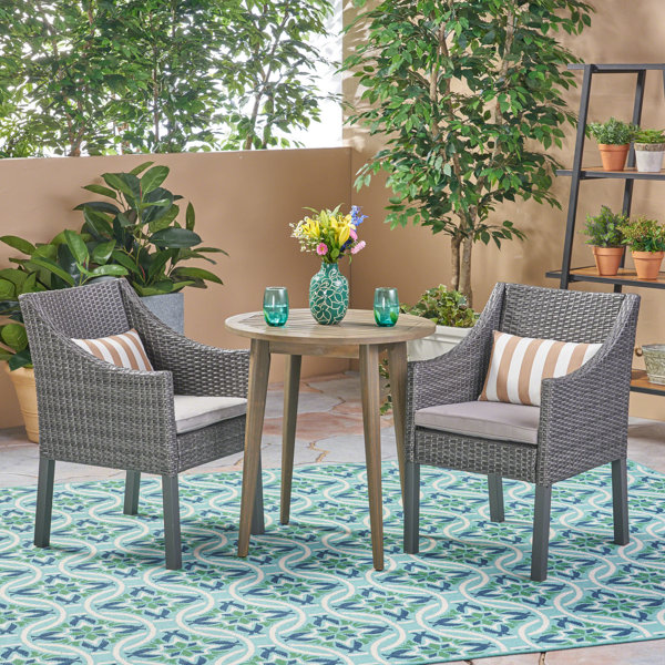 Two Person Wicker & Rattan Patio Dining Sets You'll Love | Wayfair