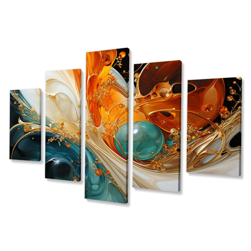 Mercer41 Orange And Emerald Marble Lava I - Abstract Painting ...