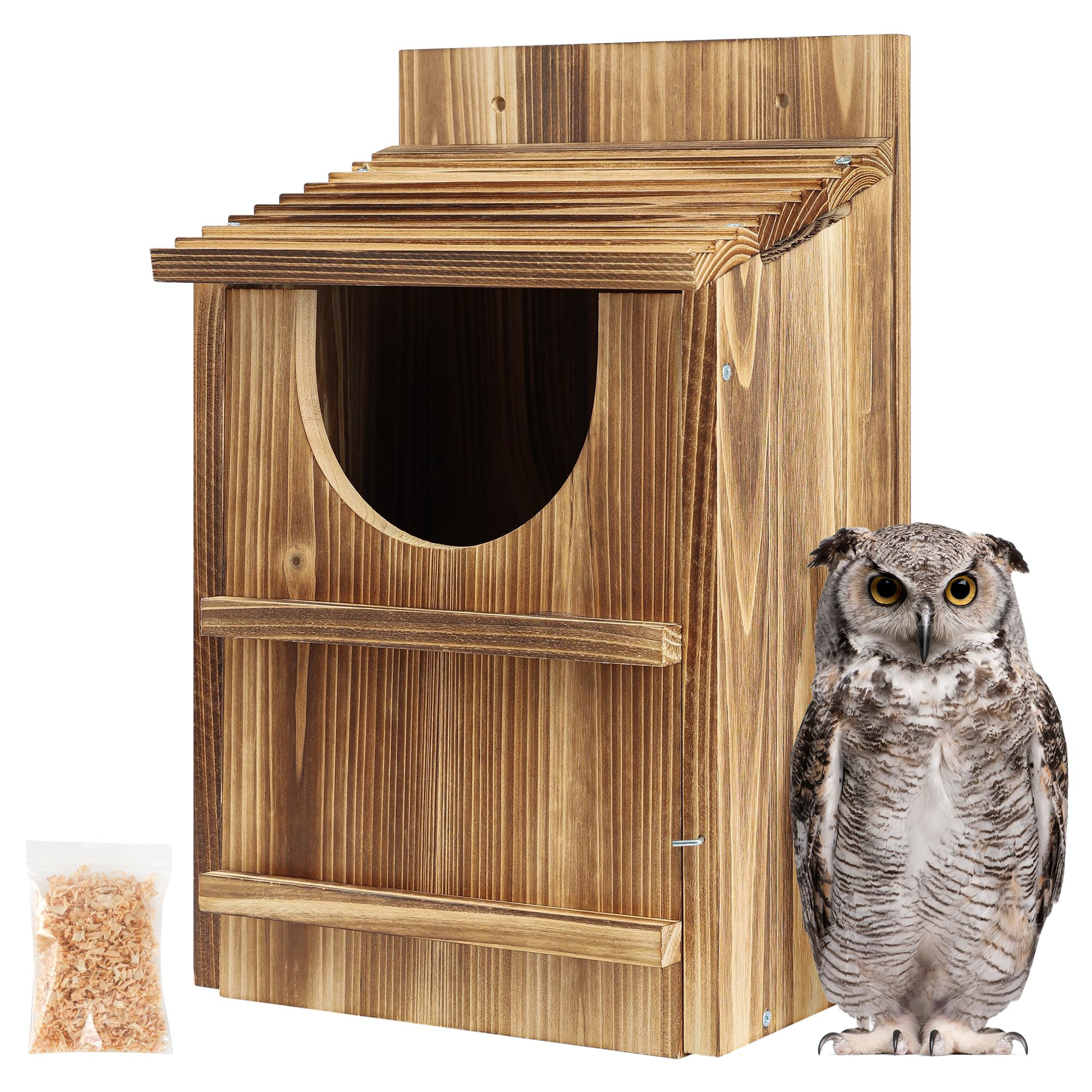 Millwood Pines Wooden Window View Birdhouse | 2-Strong Hooks, Clear ...