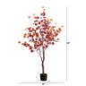 Primrue 5ft. Pre-Lit Autumn Eucalyptus Artificial Fall Tree with 220 ...