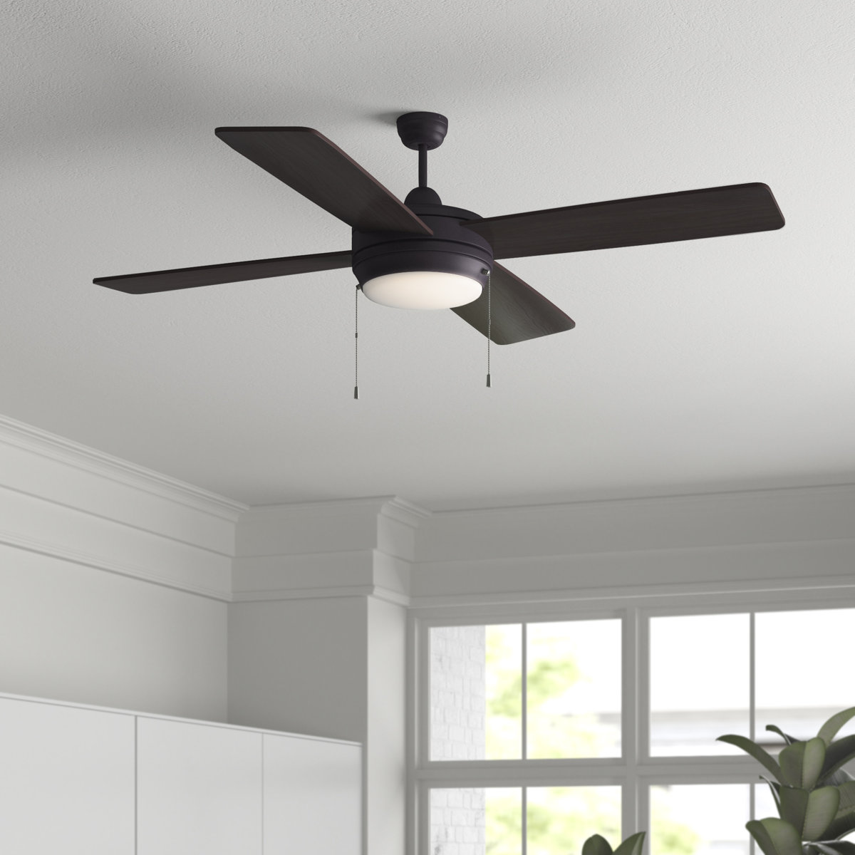 Craftmade 52" Laval 4 - Blade LED Standard Ceiling Fan with Pull Chain ...