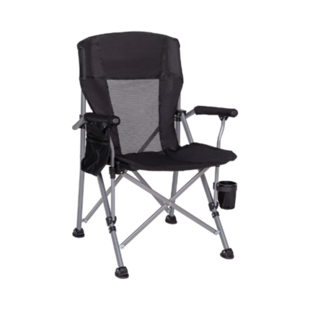 Latitude Run® BLACK EXTRA WIDE PORTABLE FOLDING CHAIR | Wayfair