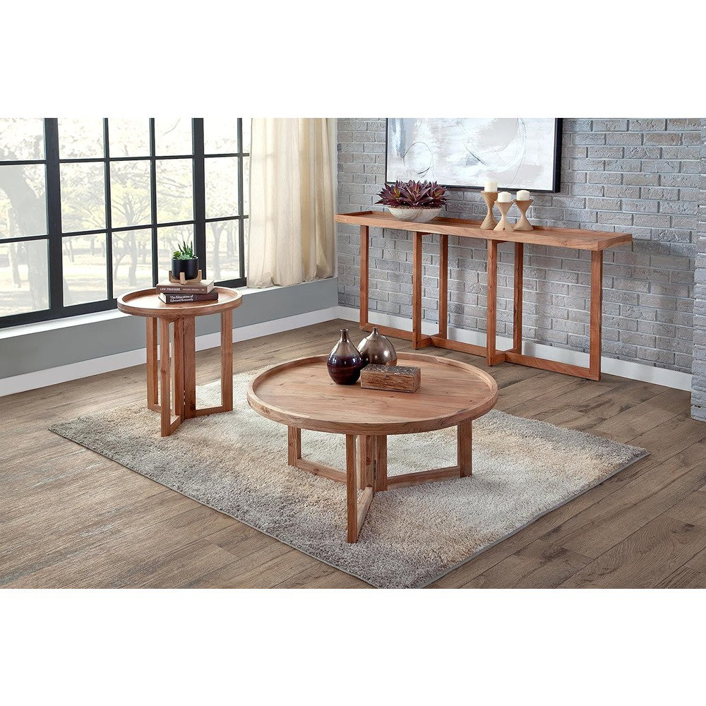 The Twillery Co. Leesburg Solid Wood 72" Tray Top Sofa Console Table ...