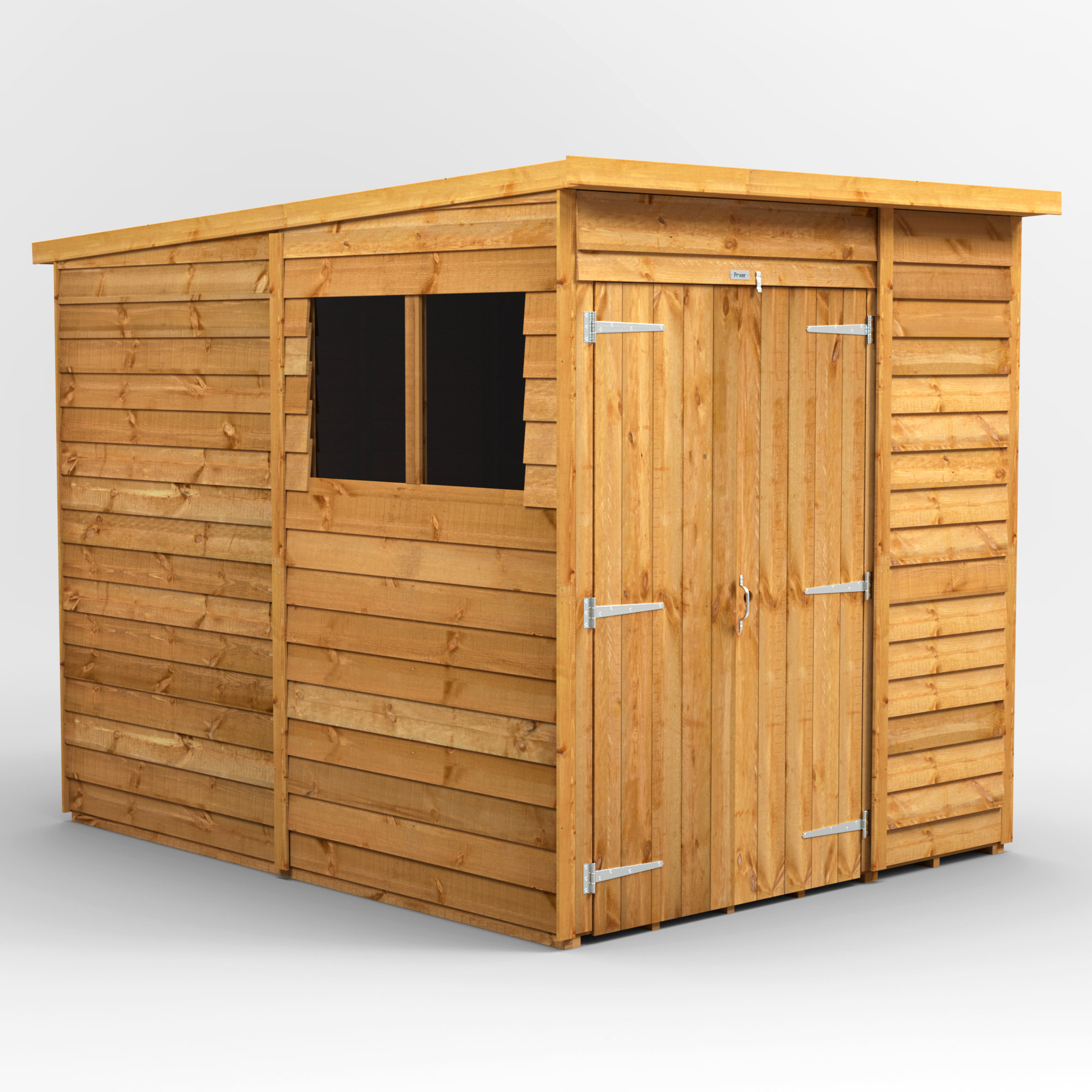 POWERSHEDS 8.5 ft. W x 6.3 ft. D Solid Wood Overlap Pent Garden Shed ...