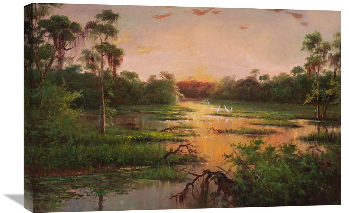 Global Gallery 'Sunset on the Bayou' by Paulsen Painting Print on ...