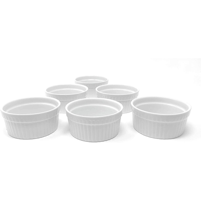 Furmaware 6 oz White Ceramic Round Ramekins | Wayfair