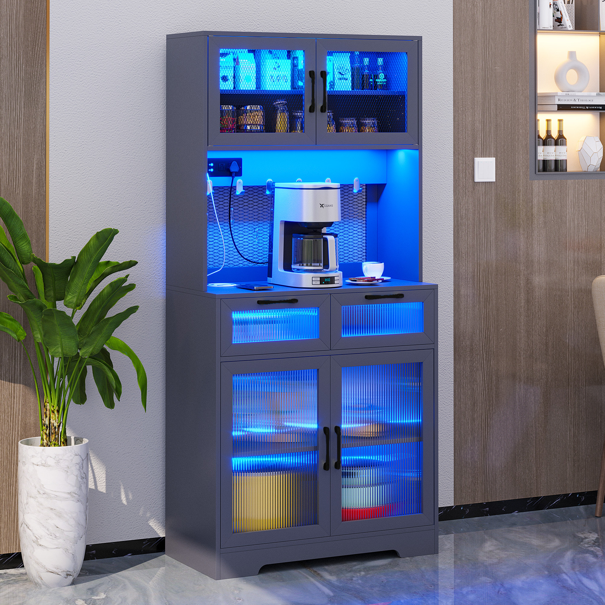 Ivy Bronx Kitchen Storage Cabinet With Adjustable Shelves And Ample ...