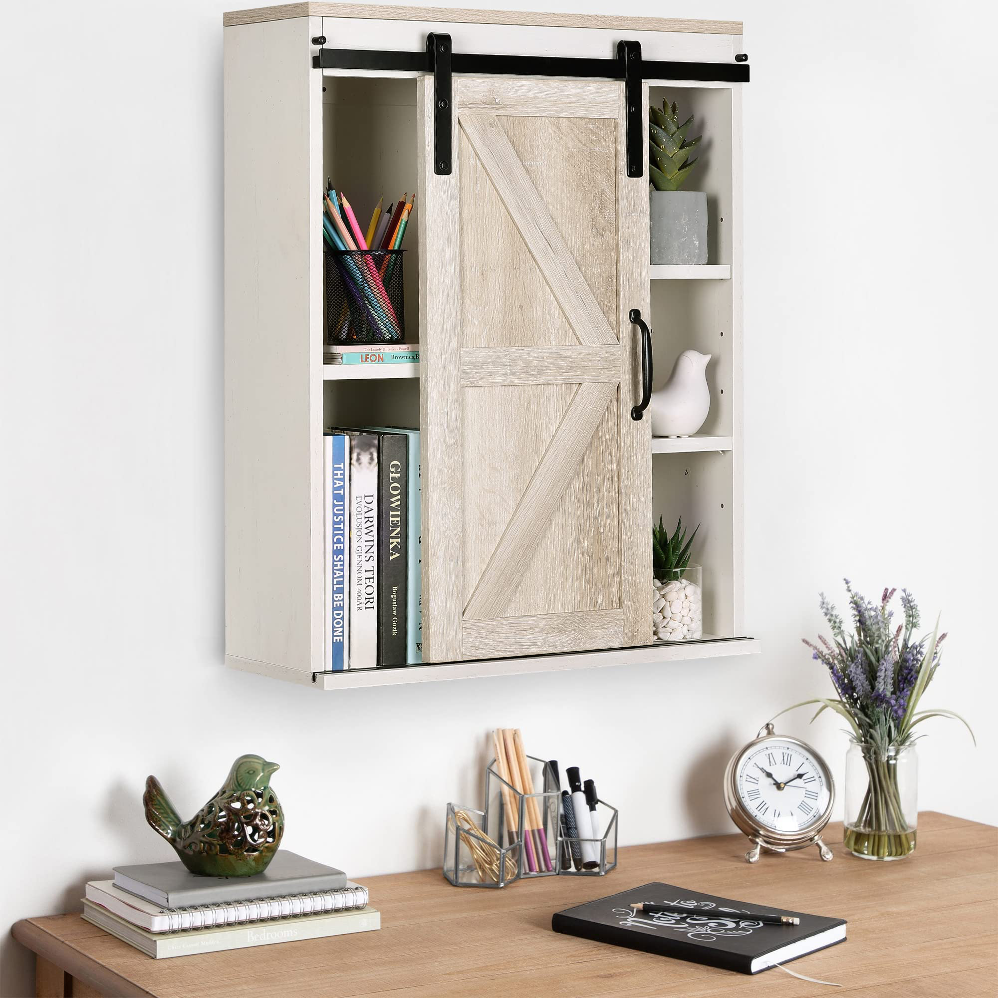 Gracie Oaks Armoire à pharmacie murale avec miroir et 3 tablettes fixes ...