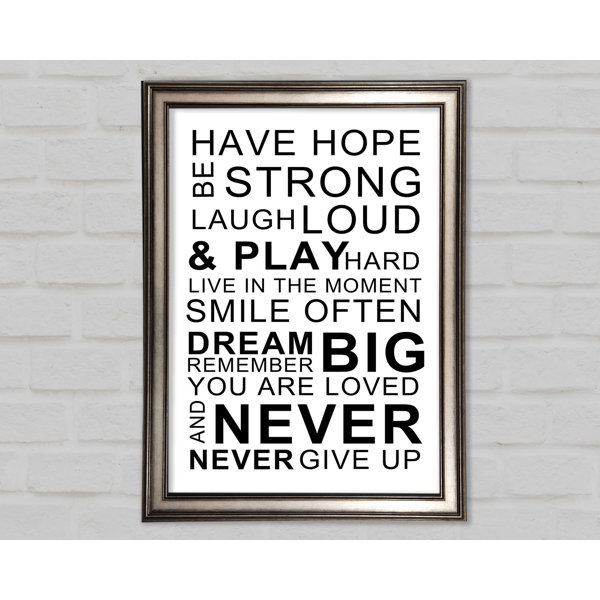 Happy Larry Family Quote Have Hope Be Strong Laugh Loud White - Single ...